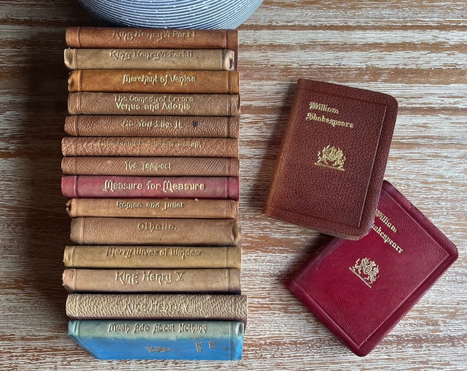 Miniature Shakespeare Antique Leather 1920's Books Rare Vintage 3 ...