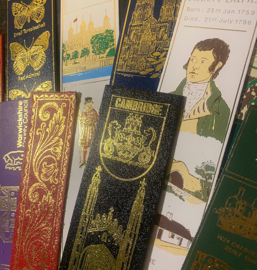 Leather Bookmarks History/travel British, UK Gold Book Reader Gifts ...