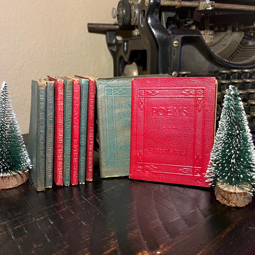 Antique Miniature 1920s Little Leather Library Books Vintage Set of 6 ...