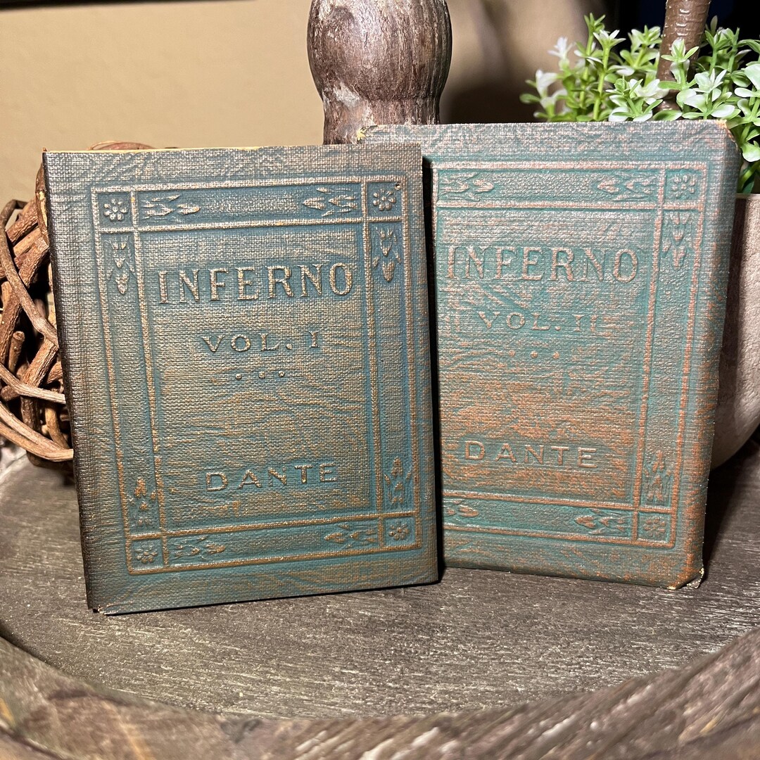 Dantes Inferno 1 & 2 Little Leather Library Antique Books Miniature ...