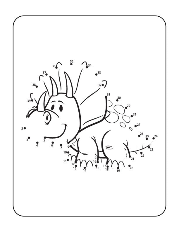 Kids Dinosaur| Coloring Pages | Dot to Dot Coloring Pages | Creative ...