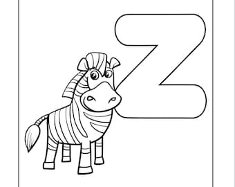 Preschool Kindy Coloring Alphabet Sheet - Etsy