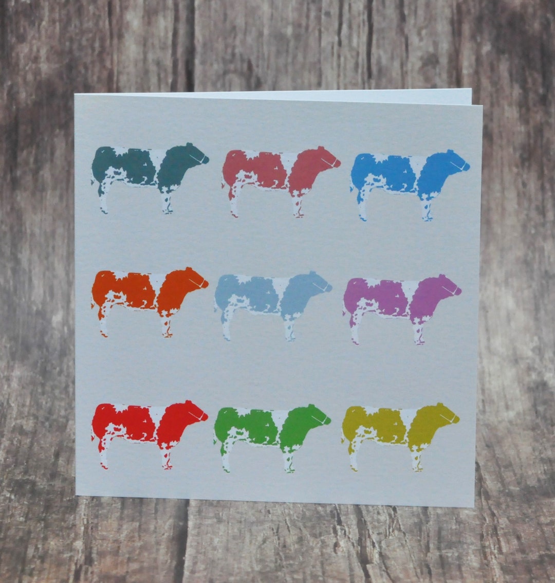 Cow Card, Farmyard Card, Cows, Farming Card, Chase Me Charlie Designs ...