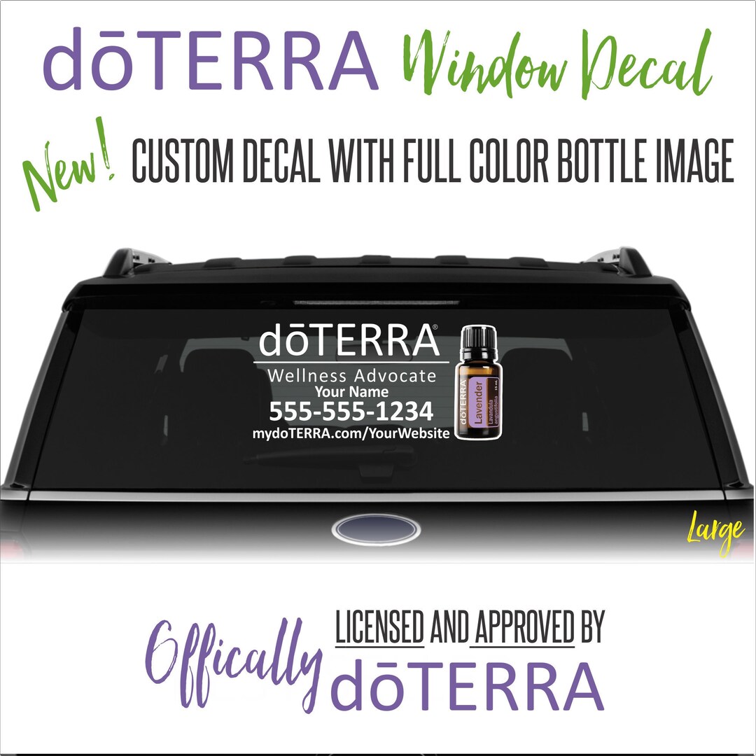 Doterra Custom Vehicle Decal With Bottle Image Doterra Licensed and ...