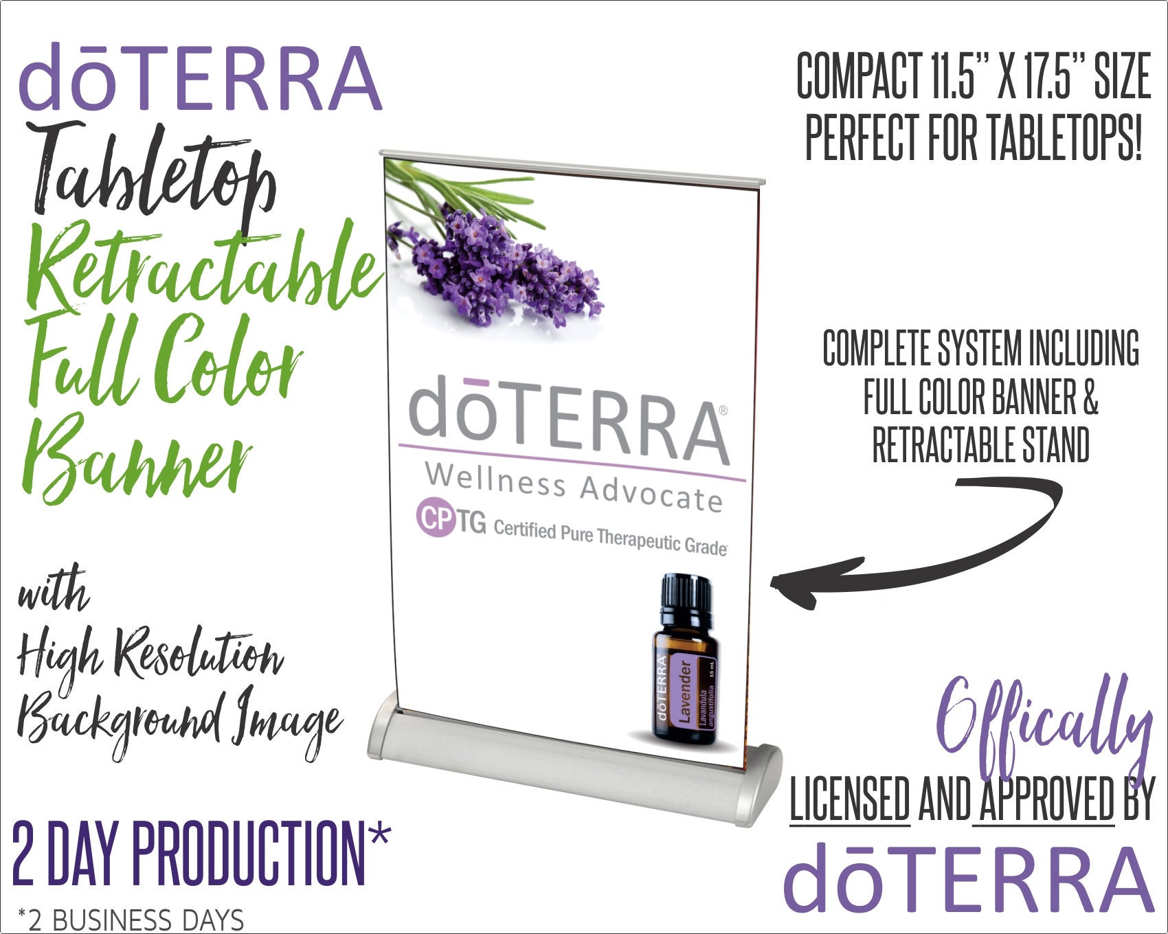 Doterra Full Color Retractable Tabletop Banner Lavender - Etsy
