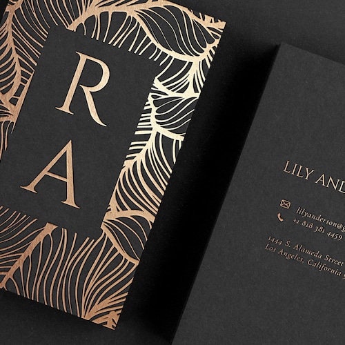 Luxury Business Cards Color Edge Card Gold Foil Printing - Etsy