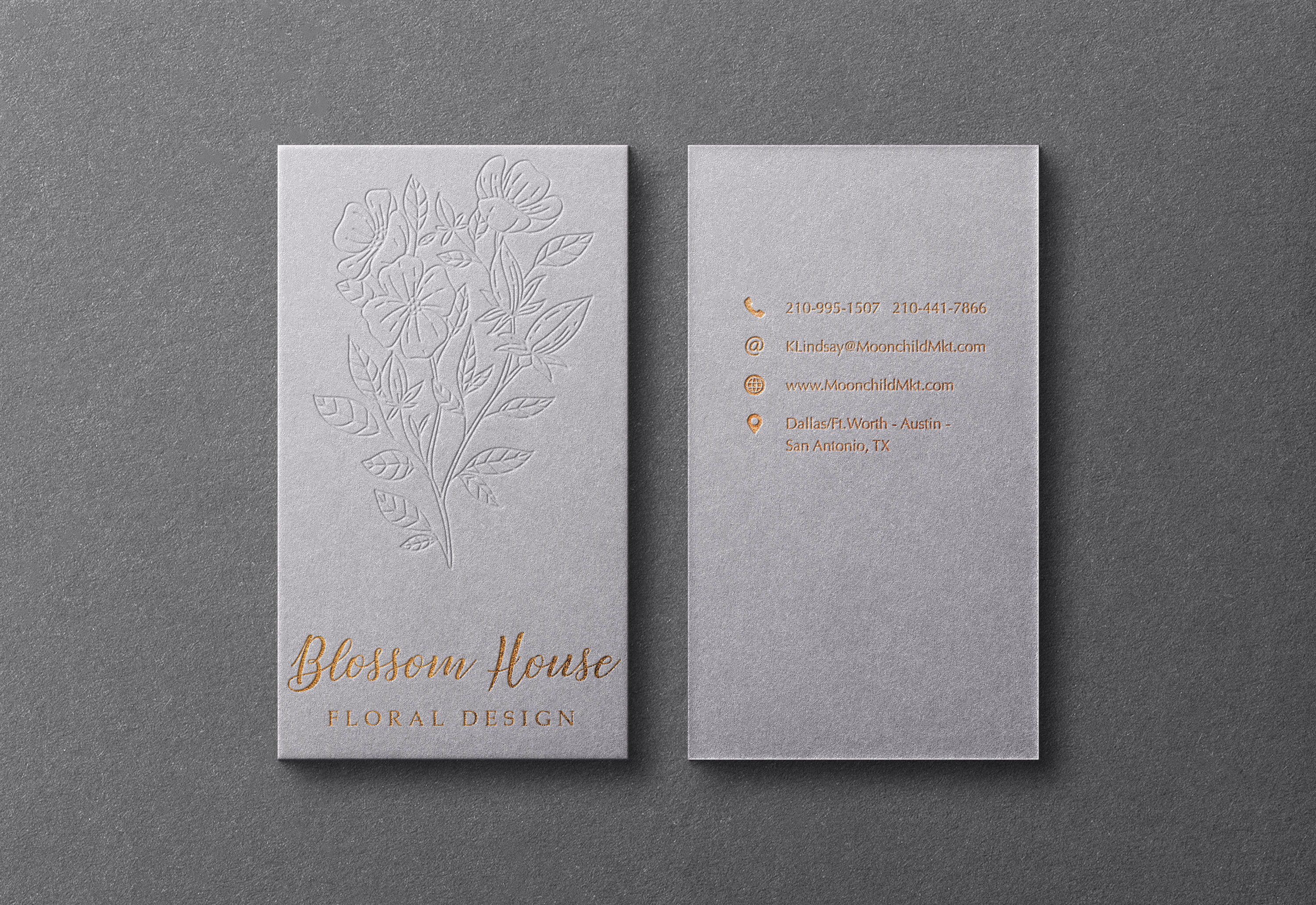 Blind Deboss Business Card Design and Printgold Foil and - Etsy