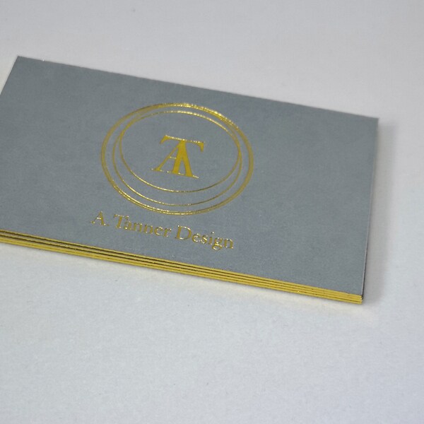 Gold Foil Edge Business Card - Etsy