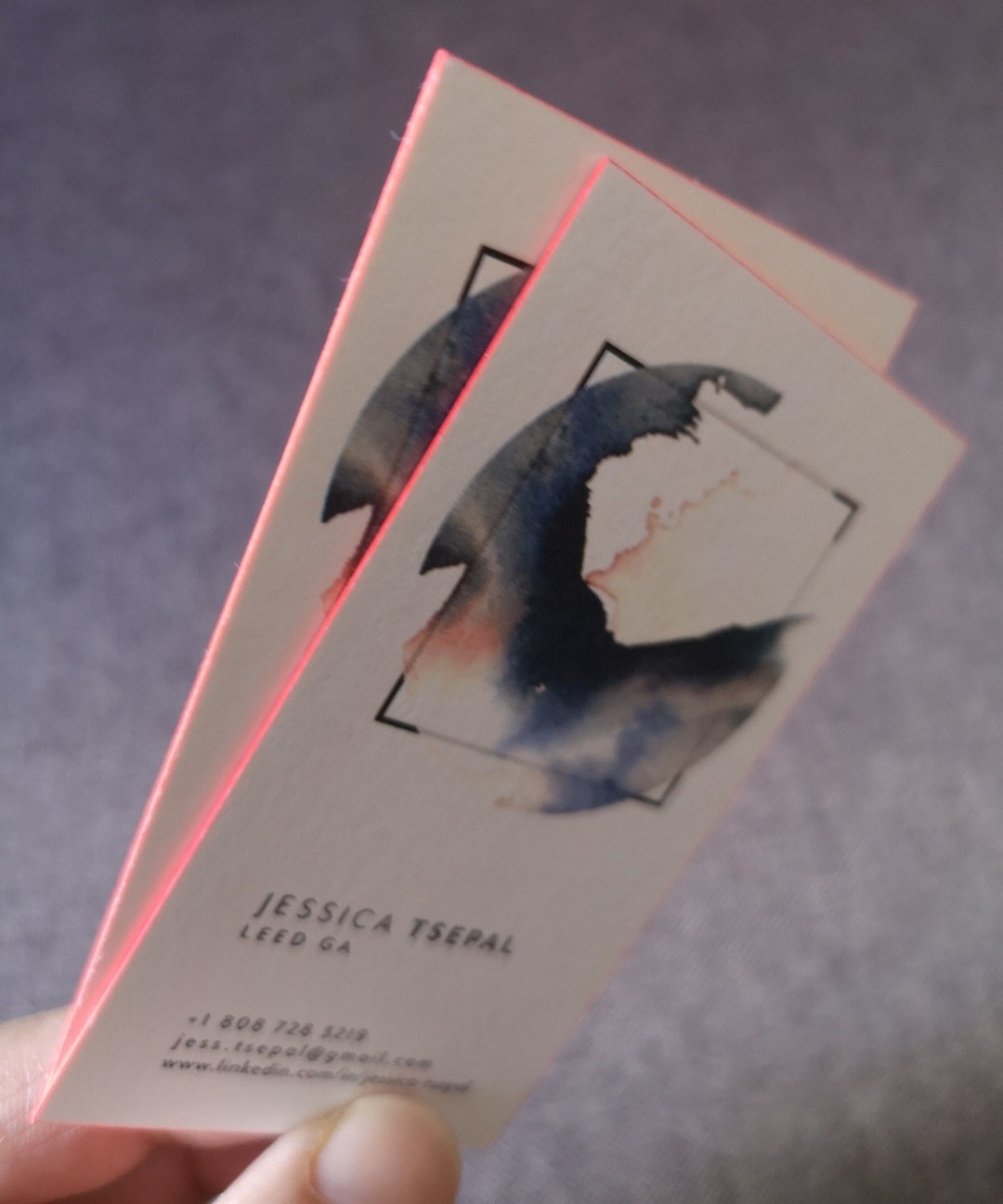 Luxury Business Cards Color Edge Business Cards Letterpress - Etsy