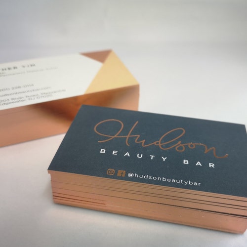Luxury Business Cards Color Edge Card Gold Foil Printing - Etsy