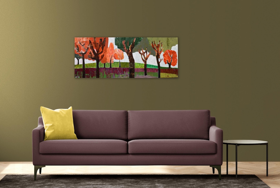 Original Israeli Painting, Trees Landscape, Nature Views, Modern Wall ...