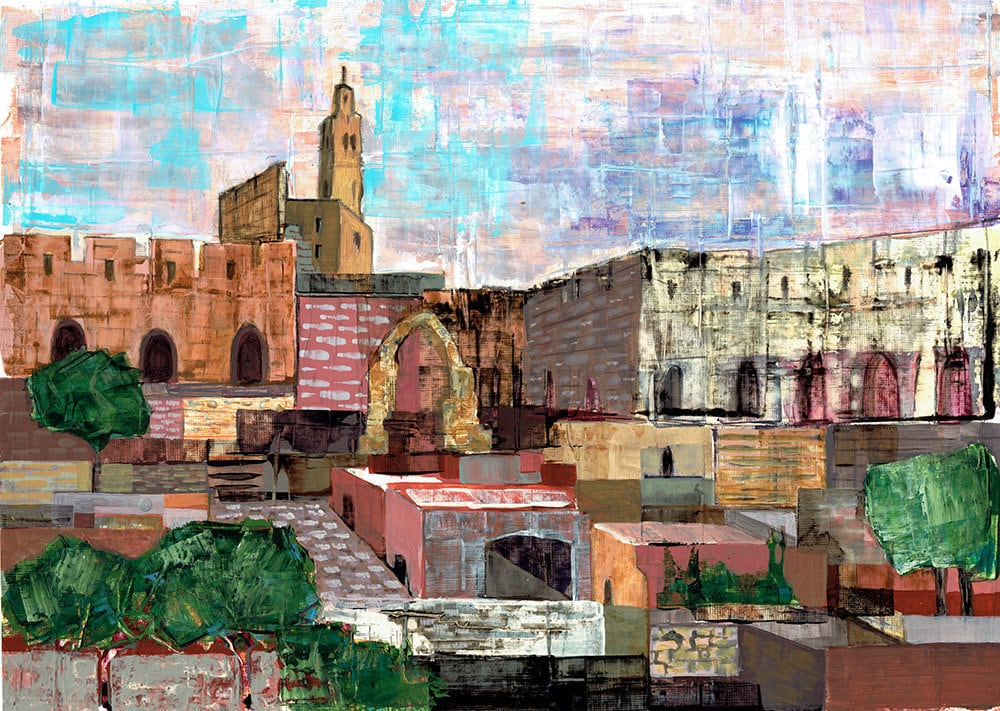 Jerusalem Old City Wall Art Print Print of an Israeli | Etsy