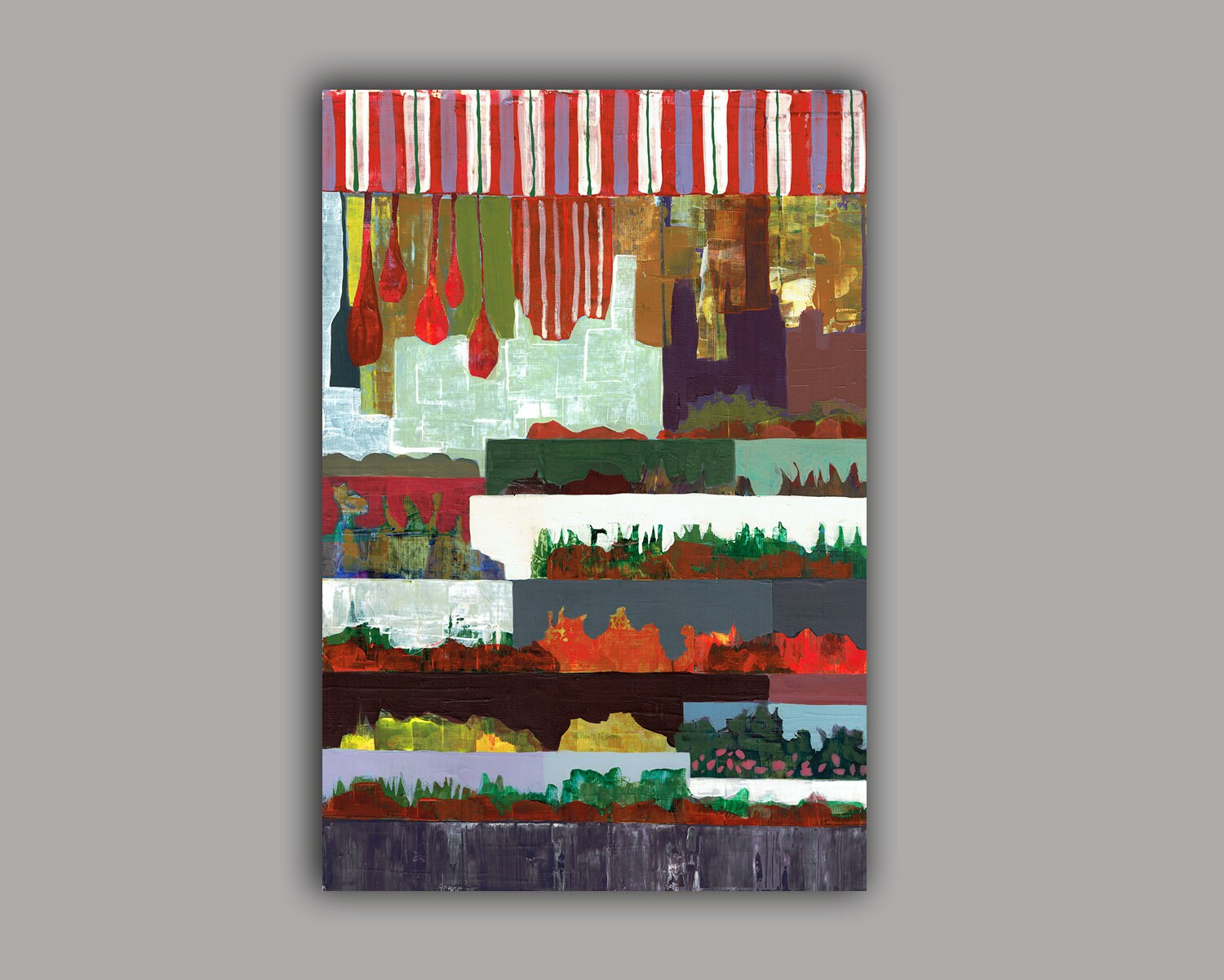 Colorful Abstract Street Market Landscape Painting Eclectic - Etsy