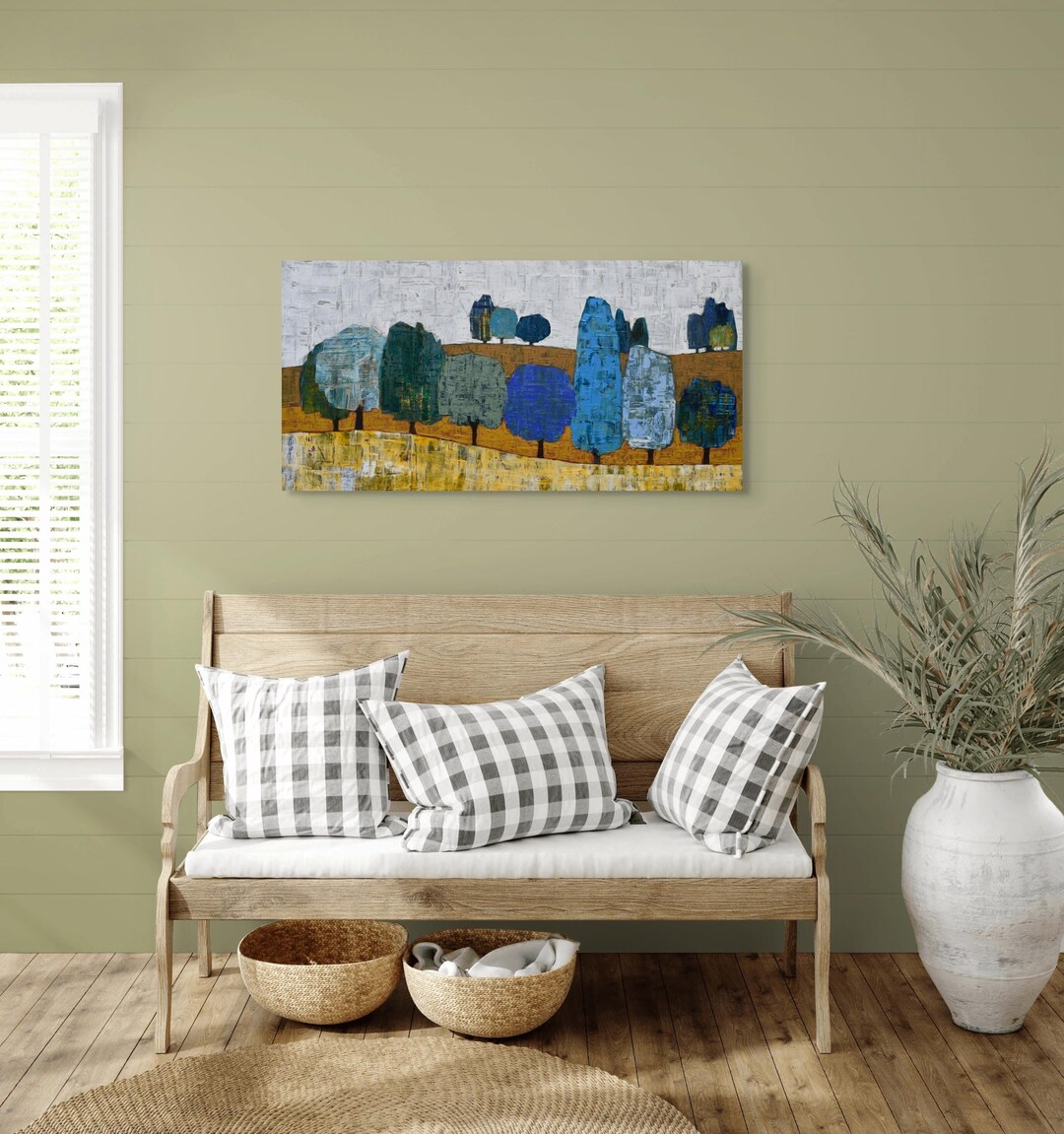 Blue Trees & Hills, Golan Heights Impression, Nature Views,original ...