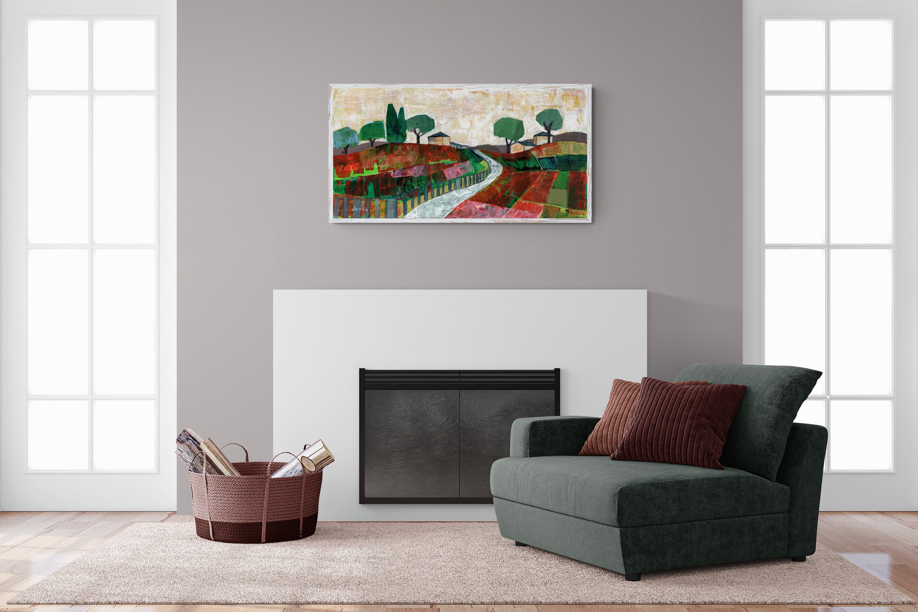 Israeli Landscape , Colorful Modern Israeli Wall Art Print, Colorful ...