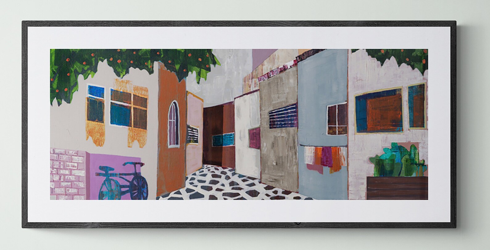 Old Street Wall Art Painting Realistic Panoramic Scenery | Etsy