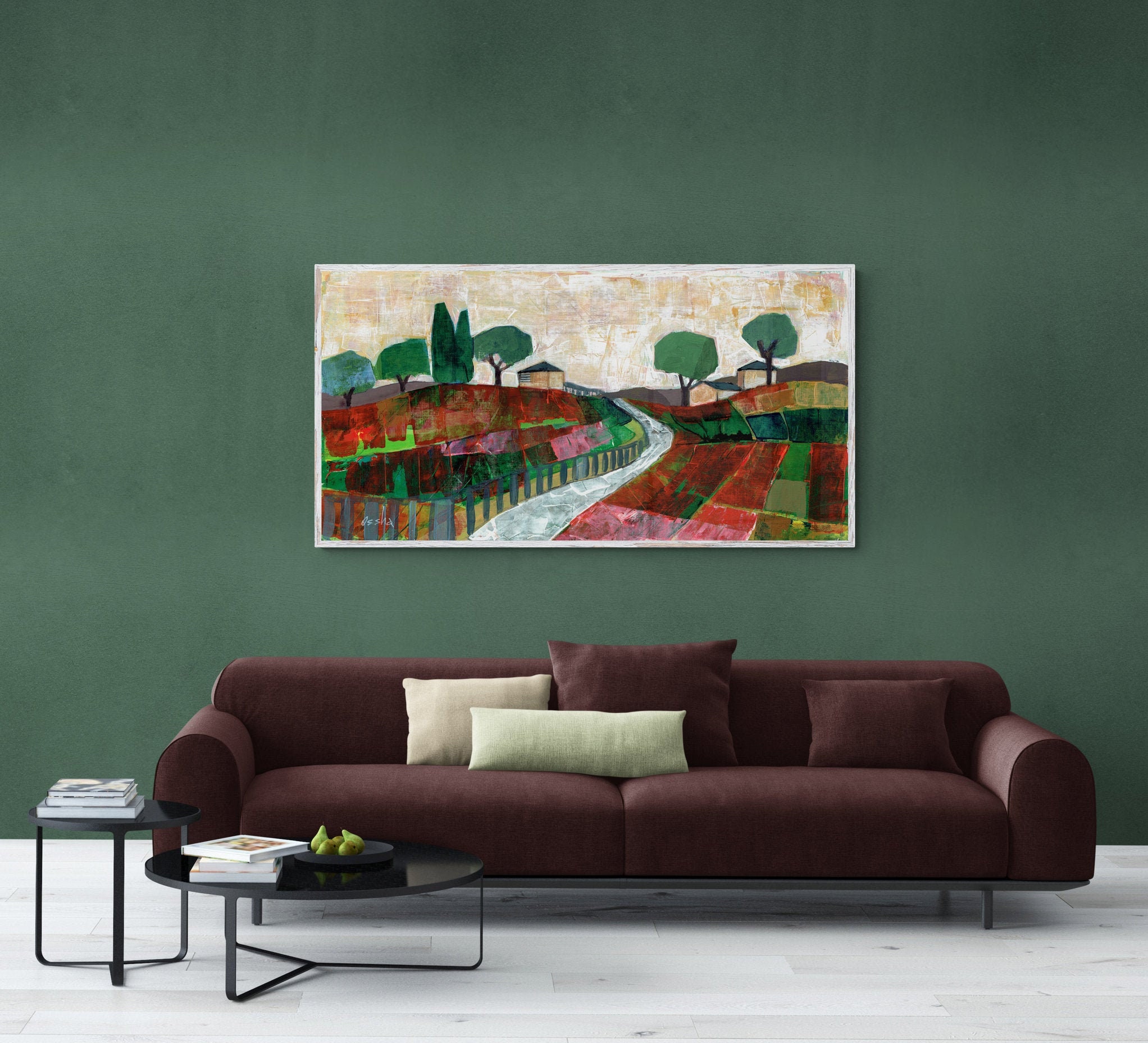 Israeli Landscape , Colorful Modern Israeli Wall Art Print, Colorful ...