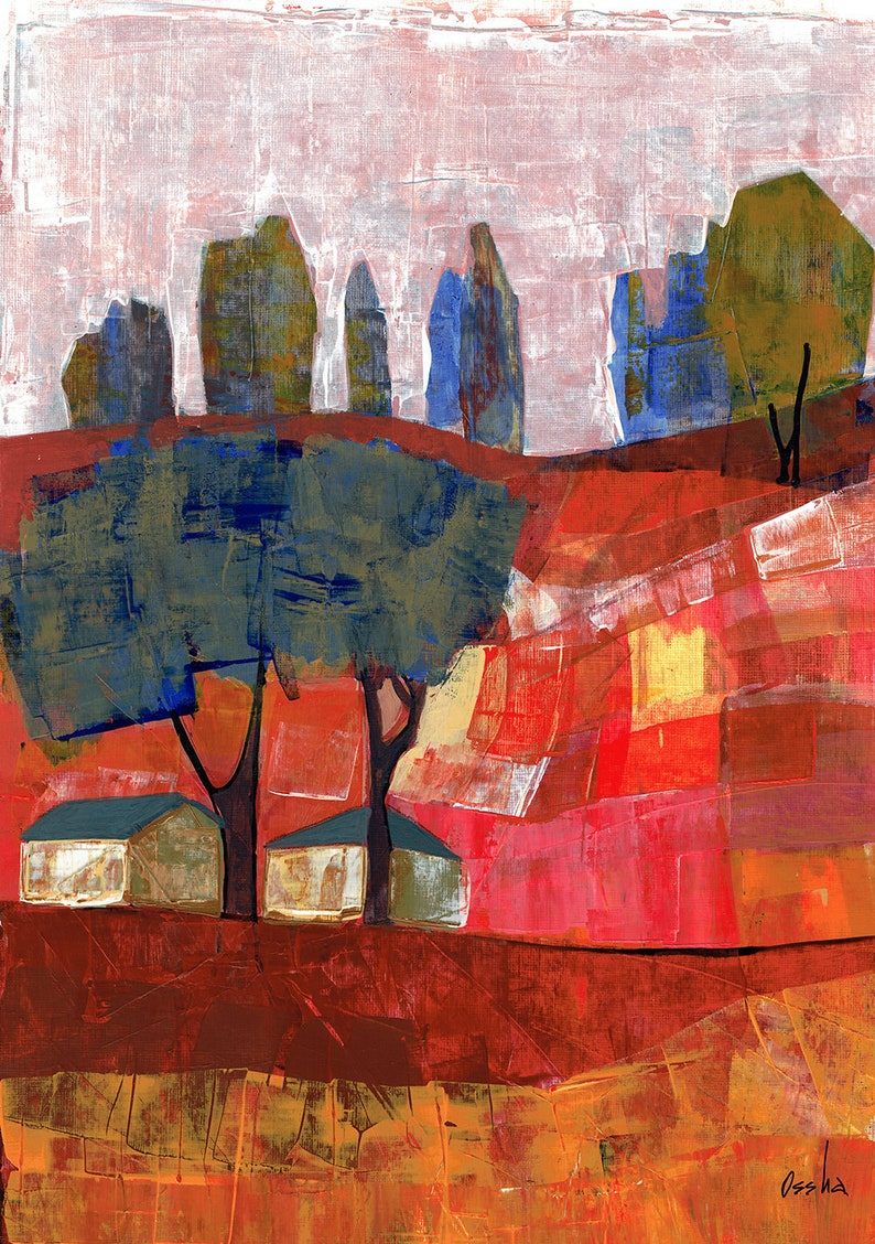 Golan Northern Views in Red Magical Landscape Wall Art - Etsy