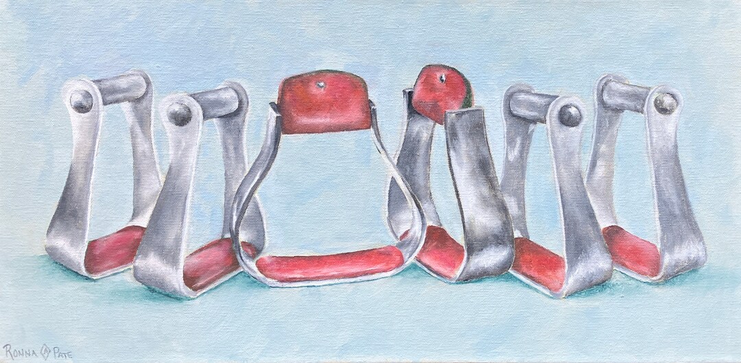 Oil Painting of Stirrups, “FOOT CRADLES #1”, Original Oil Painting ...