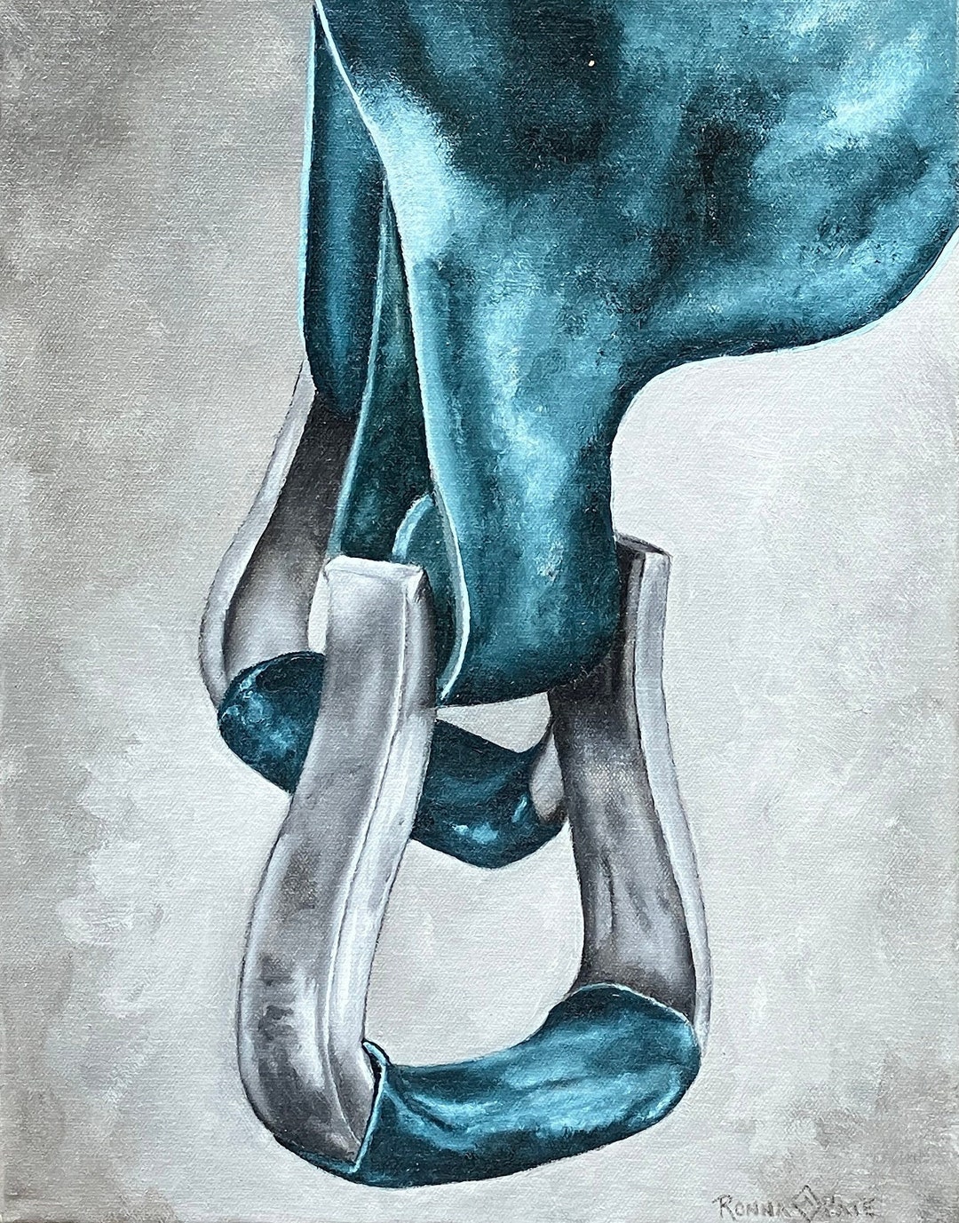Oil Painting of Stirrups, “SUPPORTING ROLES #1”, Original Oil Painting ...