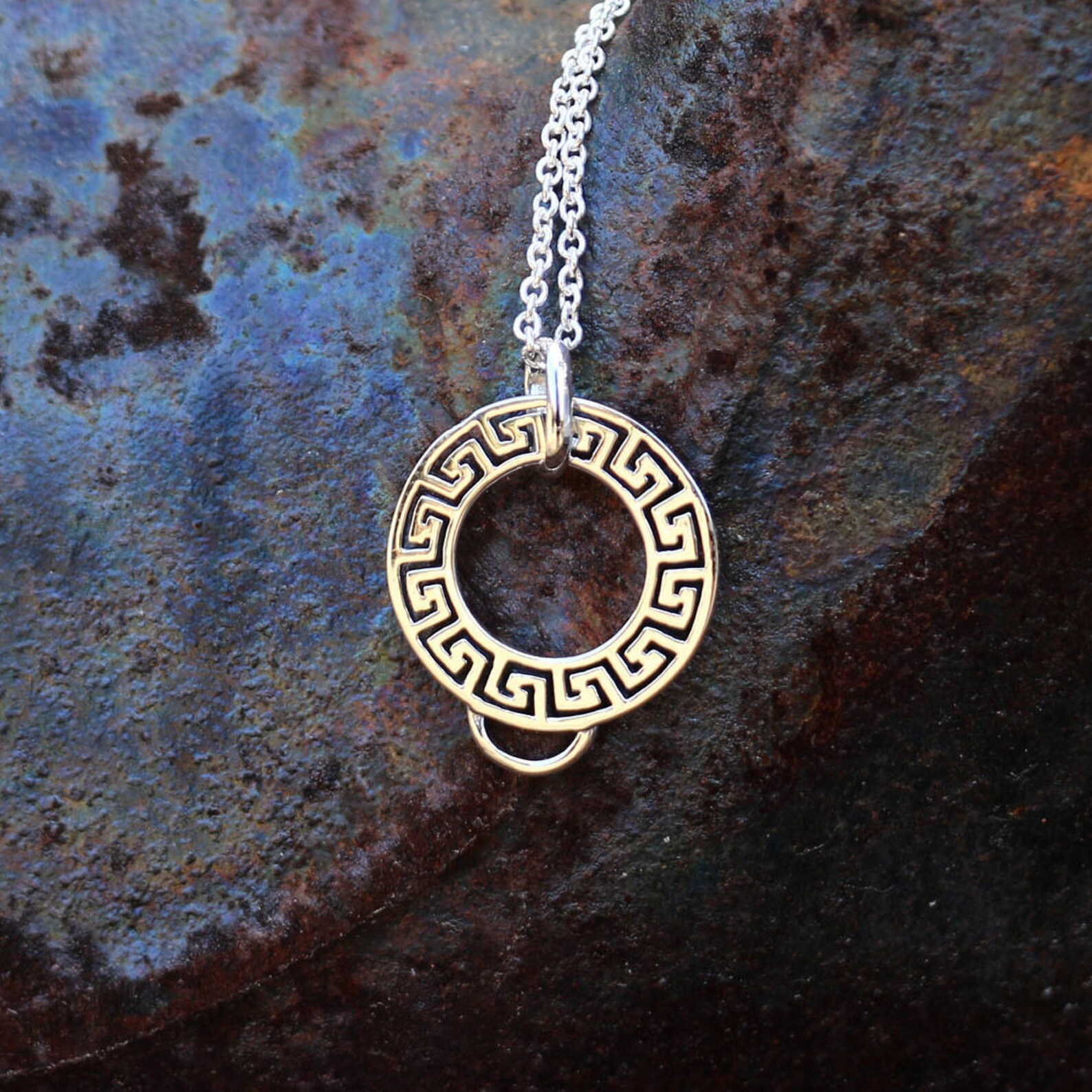 Greek Key Necklace Charm Greek Key Pendant Geometric Charm - Etsy