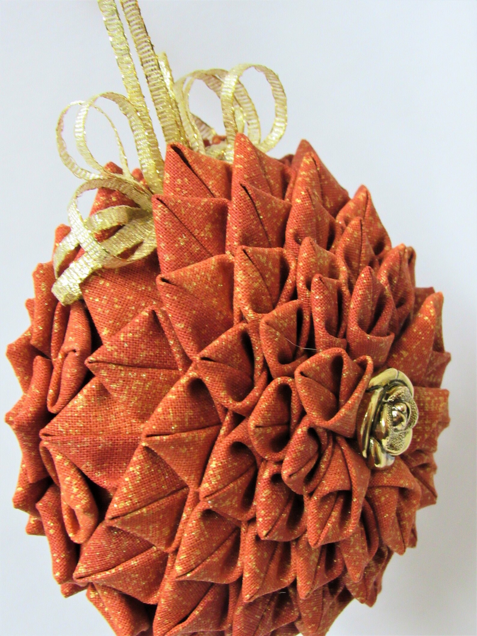 Dahlia Button Quilted Ornament - Etsy