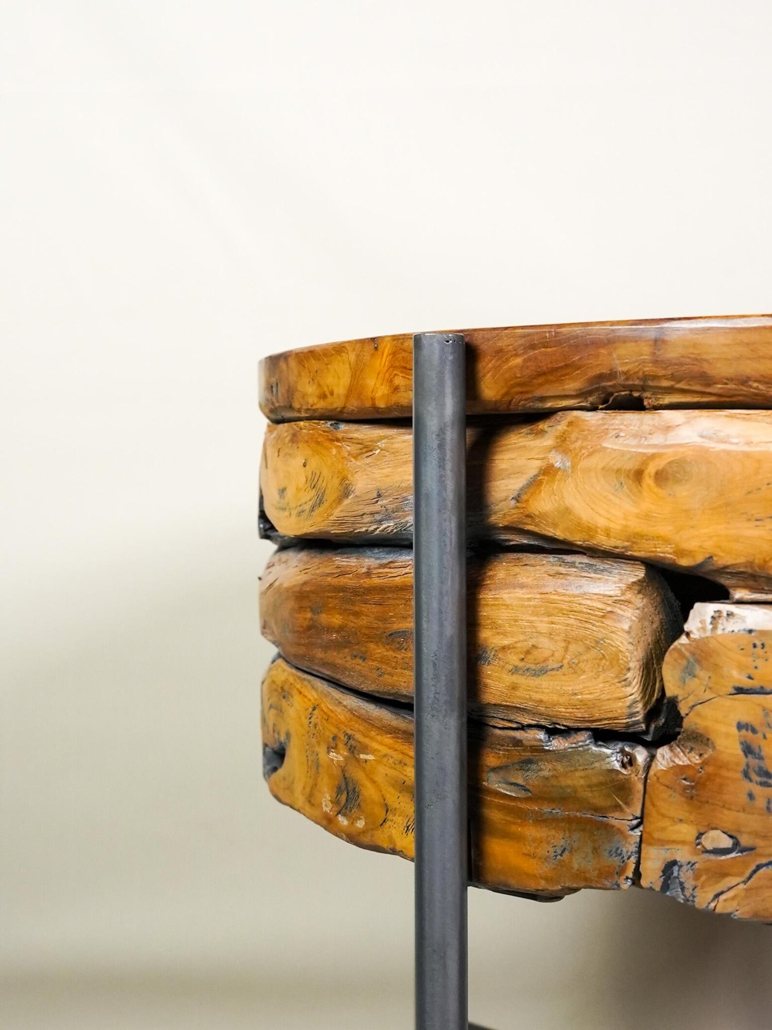 Recycled Teak Root Coffee Table, Solid Wood Round Center Table - Etsy