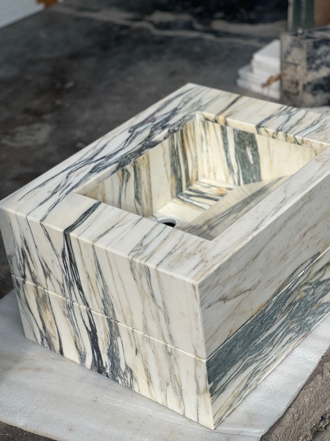 Natural Marble Sink/wash Basin (fully Customisable) - Etsy