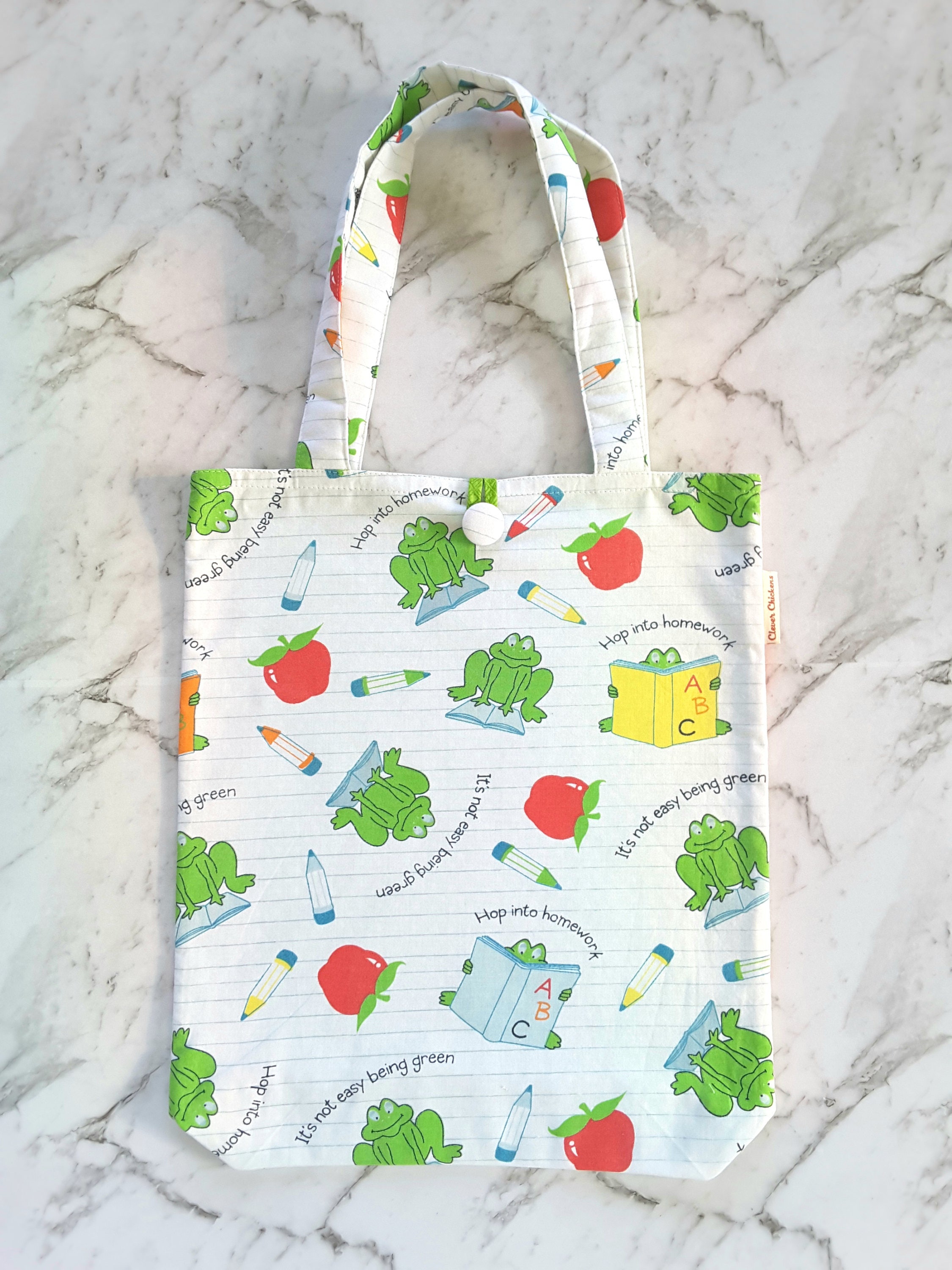 Frog Bookbag Teacher's Gift Teacher's Aide Bag - Etsy Nederland