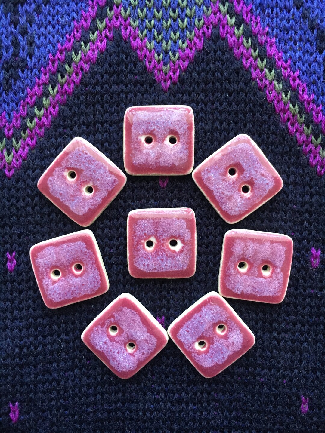 Set of 8 Small Ceramic Buttons. Handmade Ceramic Square Buttons. - Etsy