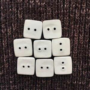 Set of 8 Small Ceramic Buttons. Handmade Ceramic Square Buttons. - Etsy