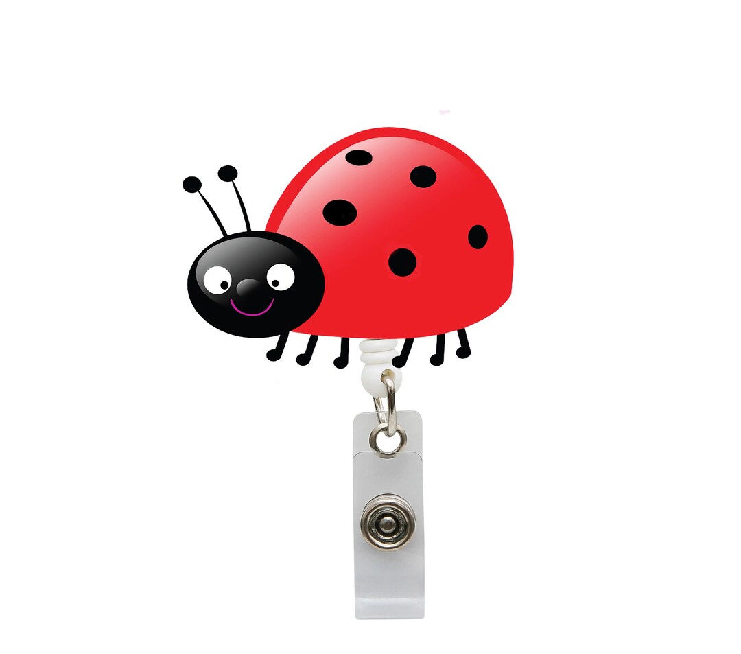 Smiling Ladybug Nurse Badge Reel - Cute Retractable ID Holder for ...