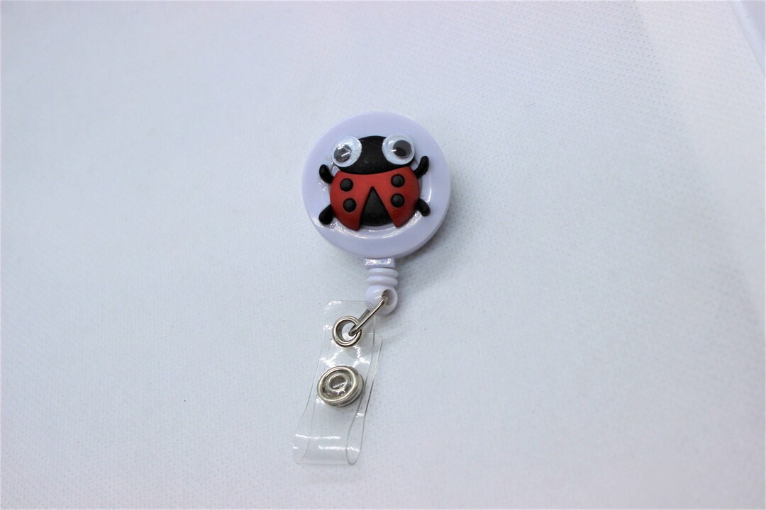 Lady Bug With Googly-eyes Badge Reel - Gift for Nurses Badge Reel ...