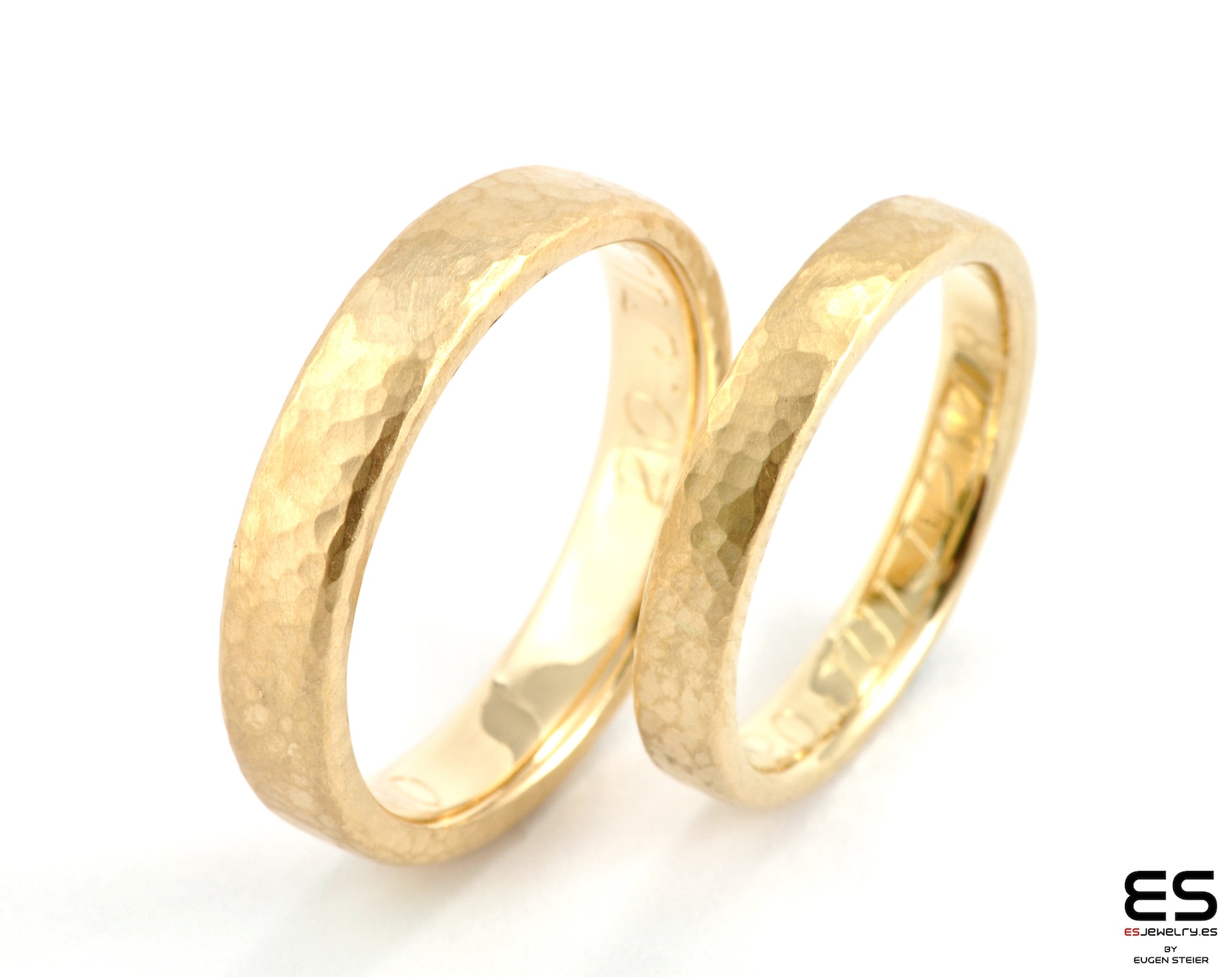 Geschmiedete Eheringe 750 Gold, moderne Eheringe gold, Trauringe gold ...