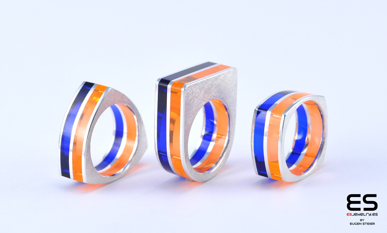 Silver and Plexiglass Ring, Colorful Contemporary Ring, Handmade Square ...