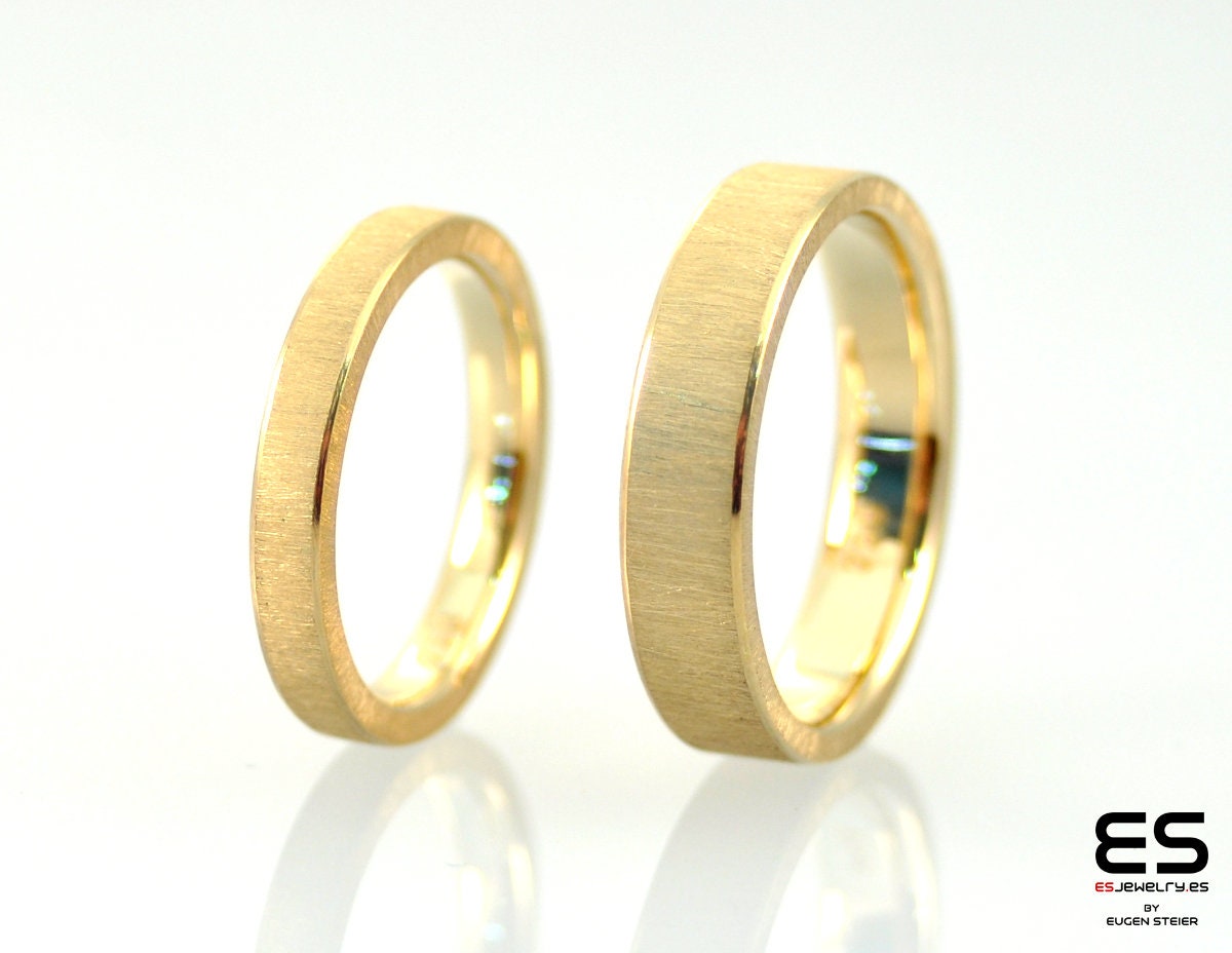 Ausgefallene Eheringe 18k Gold, moderne Eheringe aus Gold, Egeringe ...