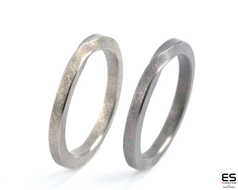 Minimalist Titanium Wedding Rings, Moebius Wedding Rings, Wedding Bands ...