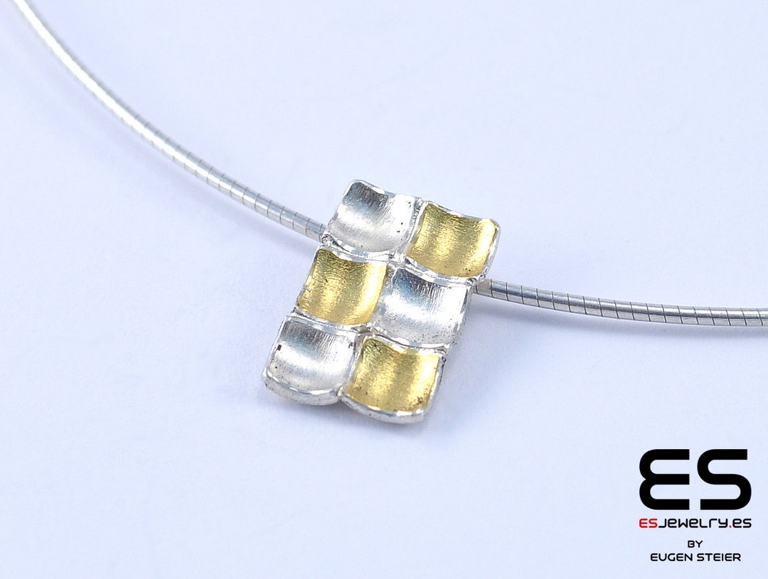 Pendant Silver 925 and 24k Gold Mozaiku Collection Keum Boo / Kum Boo ...