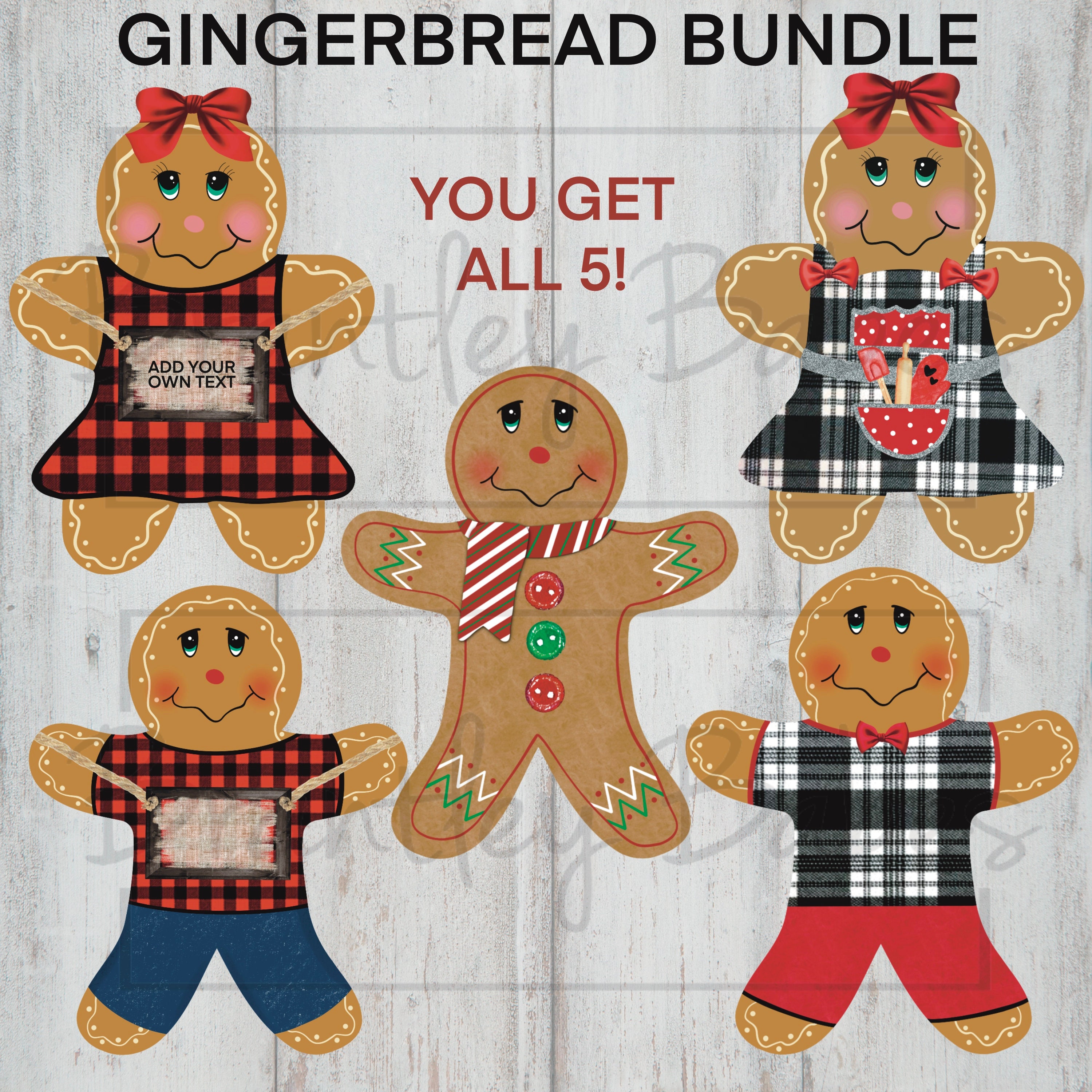Christmas Gingerbread Boy & Girl Bundle Sublimation PNG | Etsy