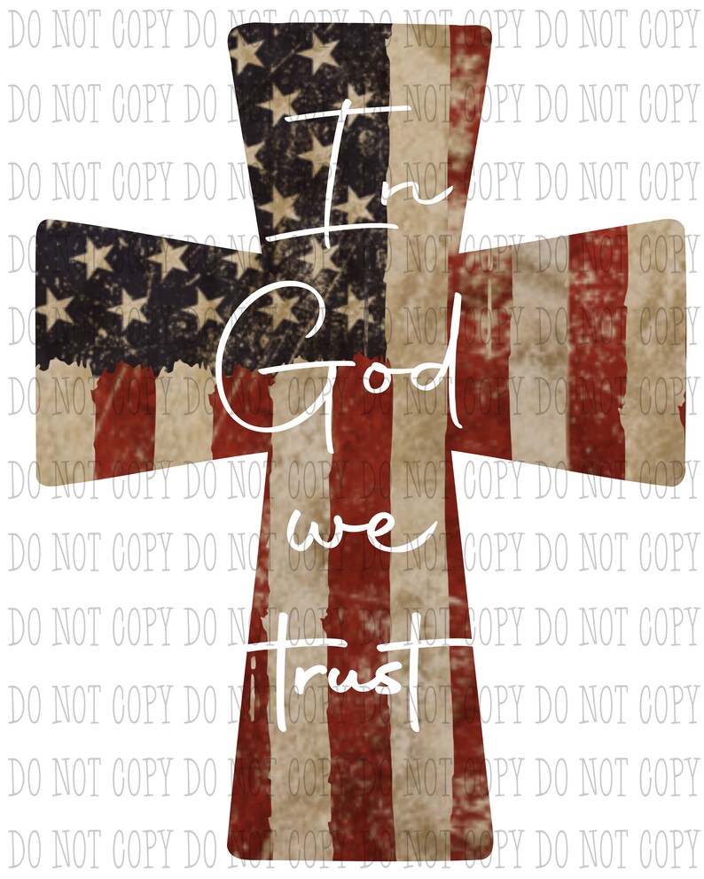 In God We Trust Cross Sublimation PNG Digital Download - Etsy