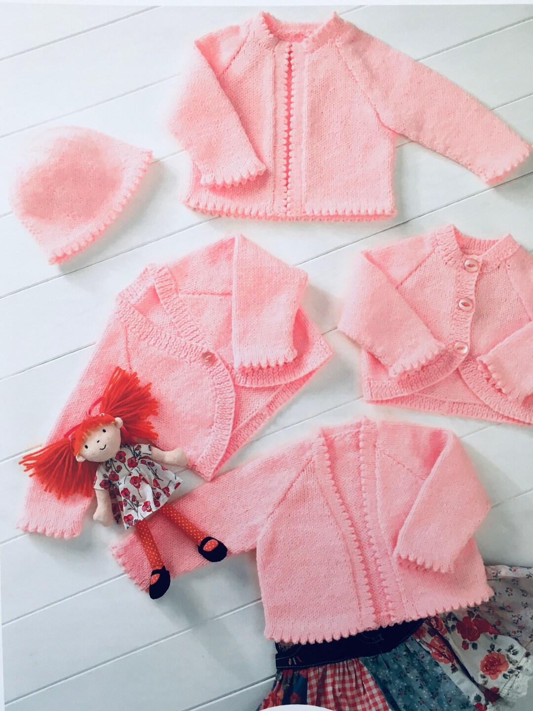 Baby Knitting Pattern for Boleros & Hat. Sizes 12” - 22” Chest. Prem to ...