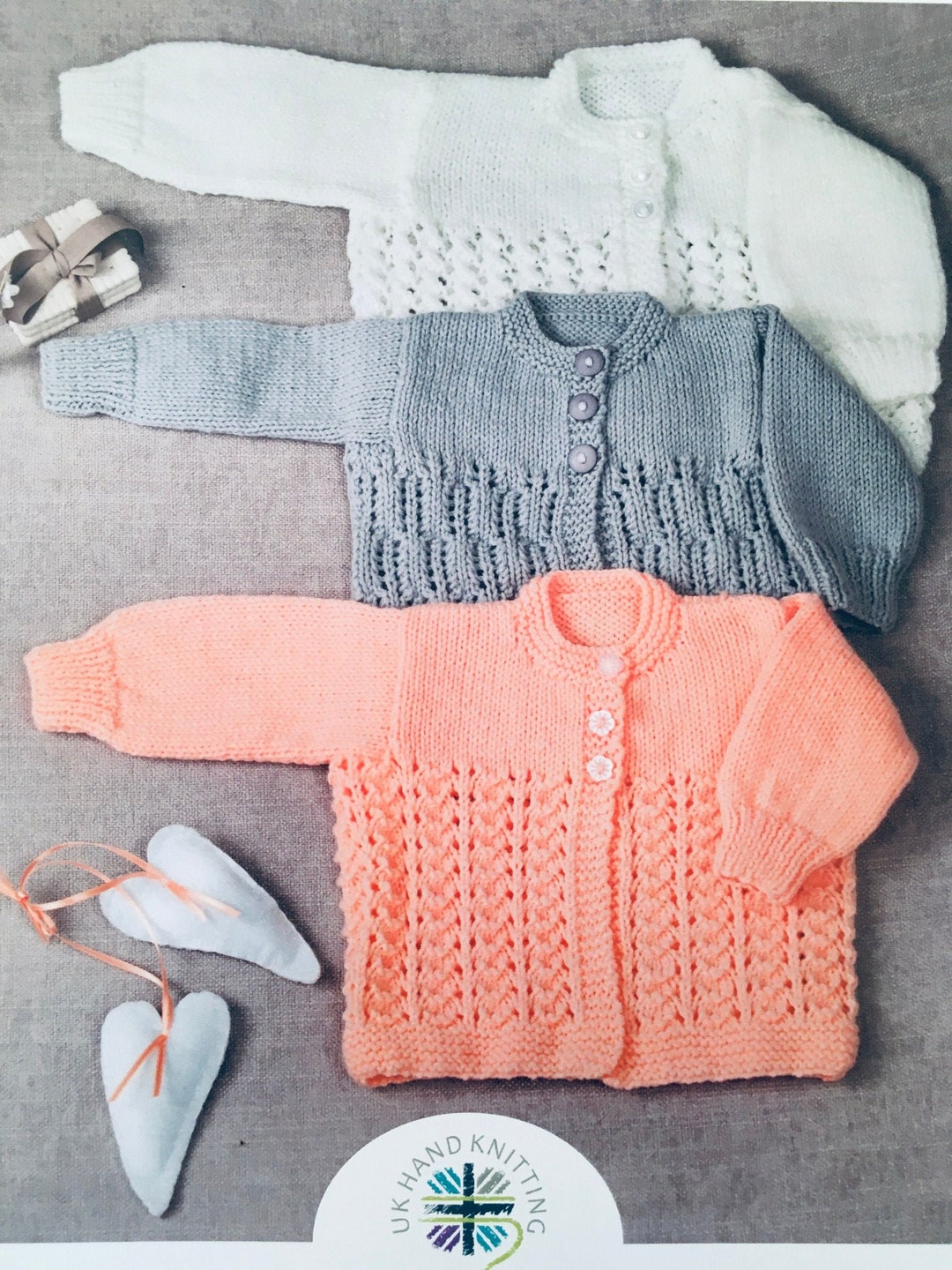 Baby Knitting Pattern for Cardigan. Size Prem - 2 Yrs. DK. Double ...
