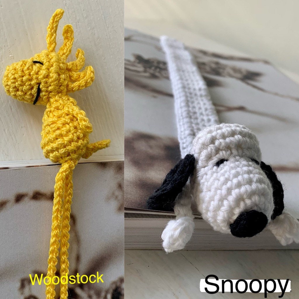 Snoopy gehäkelt, Woodstock, Lesezeichen, Peanuts Snoopy, Charly Brown ...