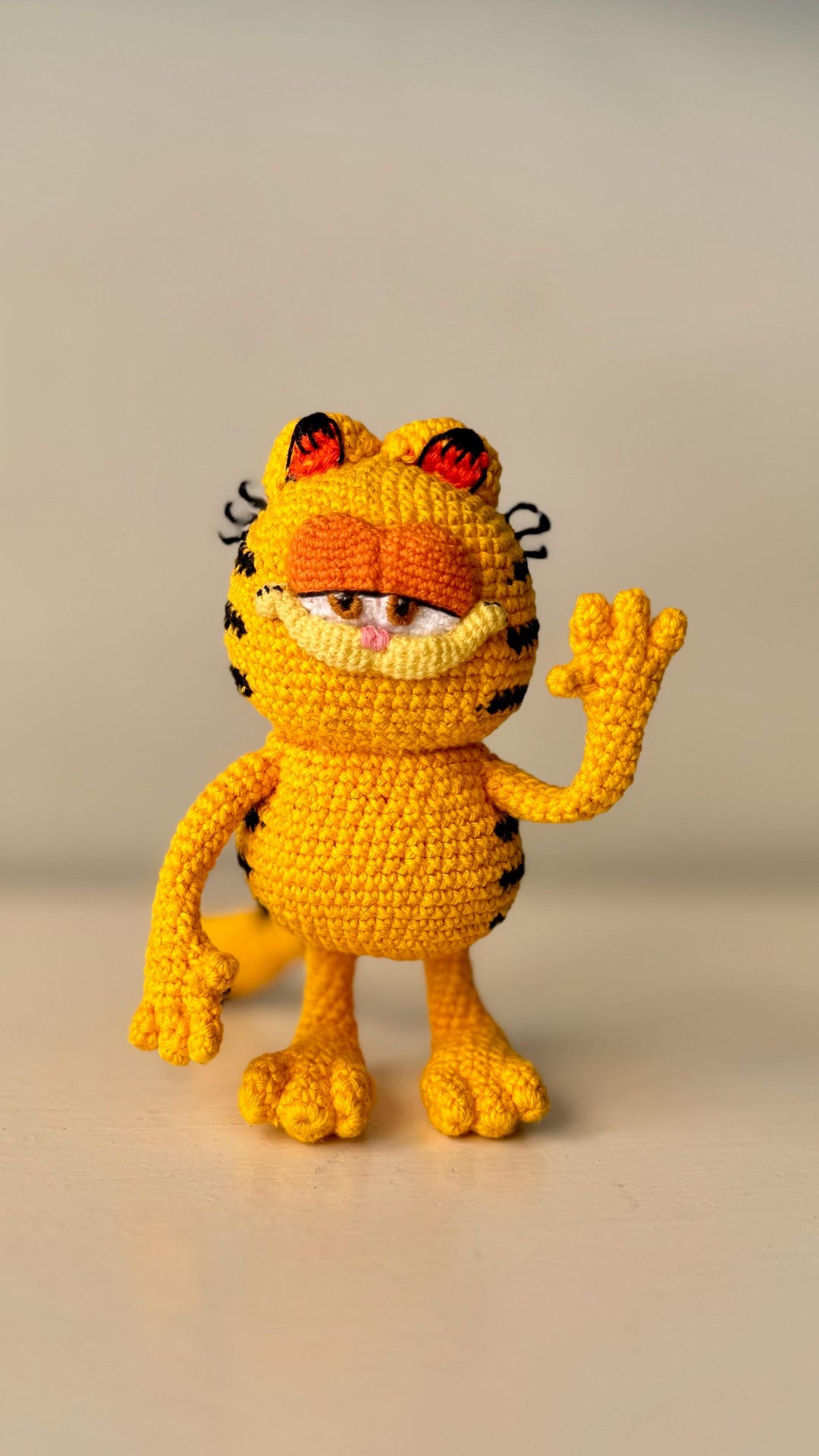 Garfield Amigurumi Figure, Handmade Knit, Crochet Toy, Orange Cat ...