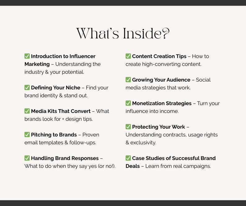 Influencer Starter Pack: E-book for Aspiring Creators - Etsy