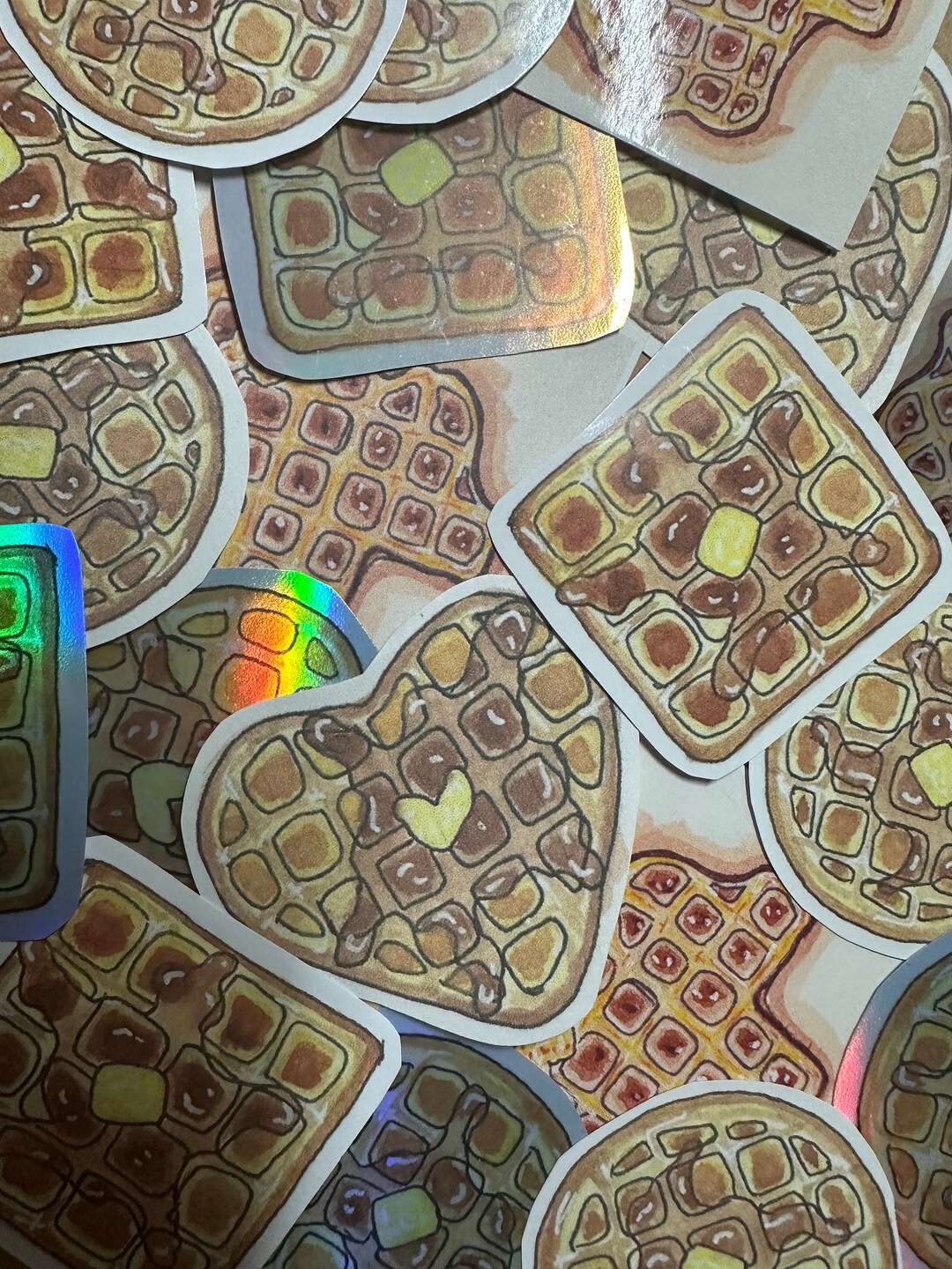 Waffle Sticker Pack 4ct - Etsy