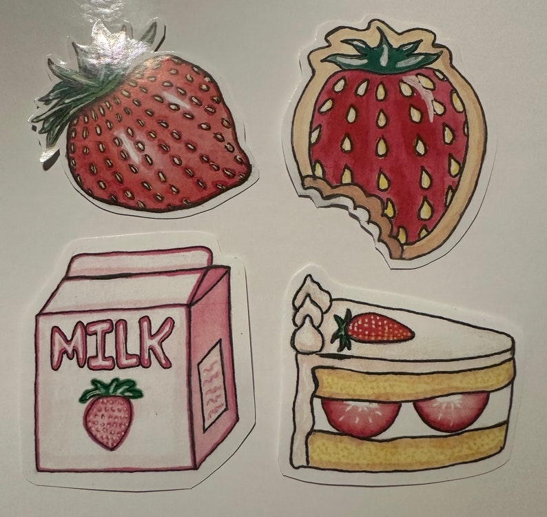 Strawberry Shortcake Sticker Pack 4ct - Etsy