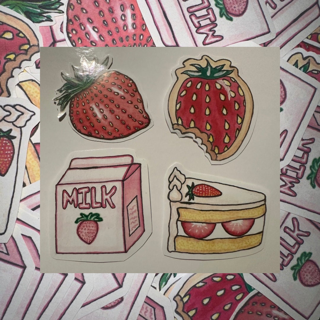 Strawberry Shortcake Sticker Pack 4ct - Etsy