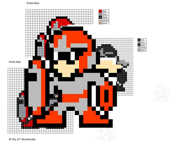 Mega Man 3 Perler Pattern Pack | Etsy