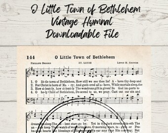 O Little Town of Bethlehem Printable Vintage Christmas Hymn Carol Sheet ...